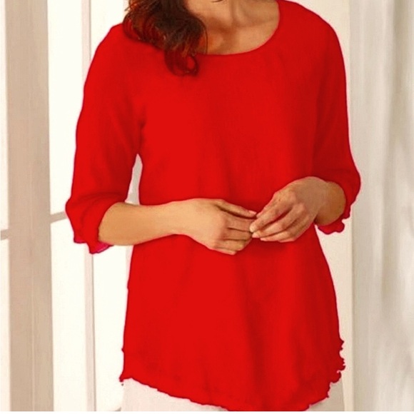 Soft Surroundings | Tops | Soft Surroundings Fiery Red Siesta Key Tunic ...